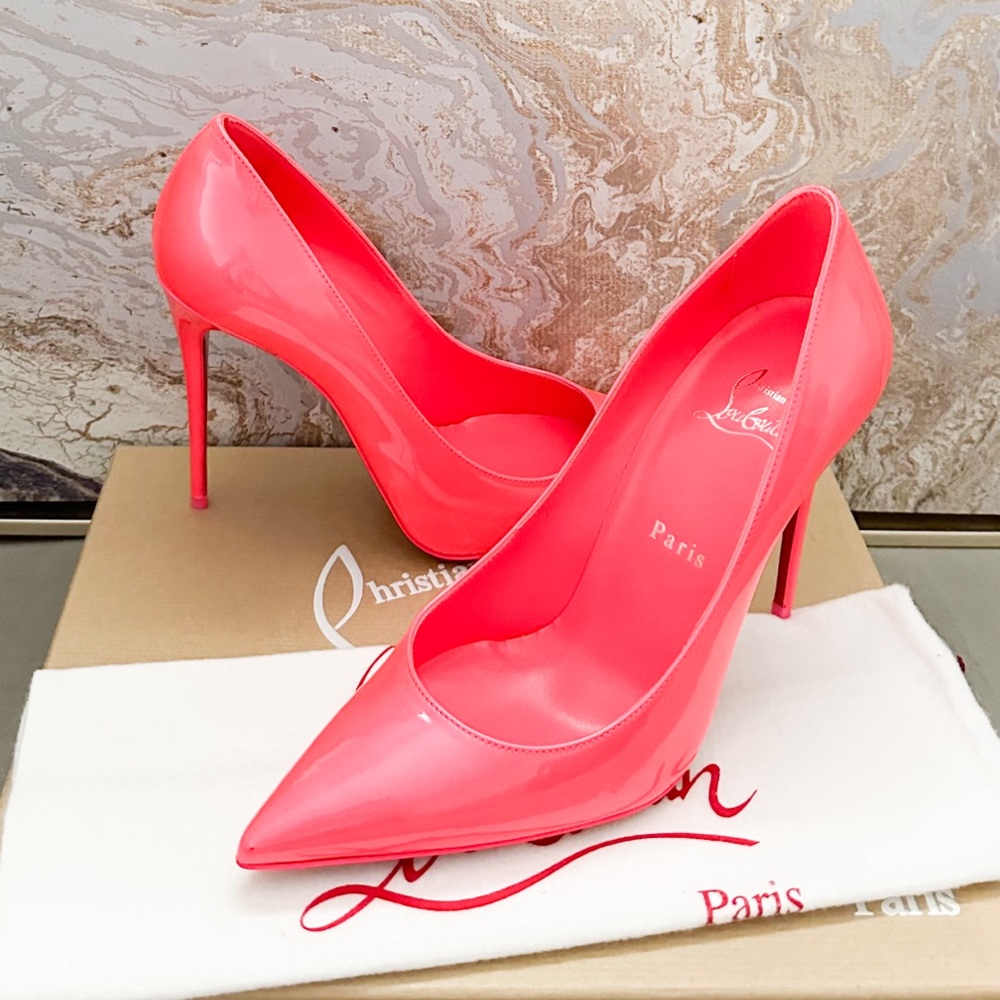 New! Christian Louboutin So Kate 100 Fluo Pink Patent… - Gem
